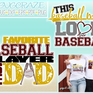 Proud Baseball Mom and Dad Favorite Player SVG Files for Cricut ...