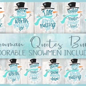 Snowman Quotes Bundle SVG Files for Cricut Silhouette - Dxf Eps Pdf Png ...