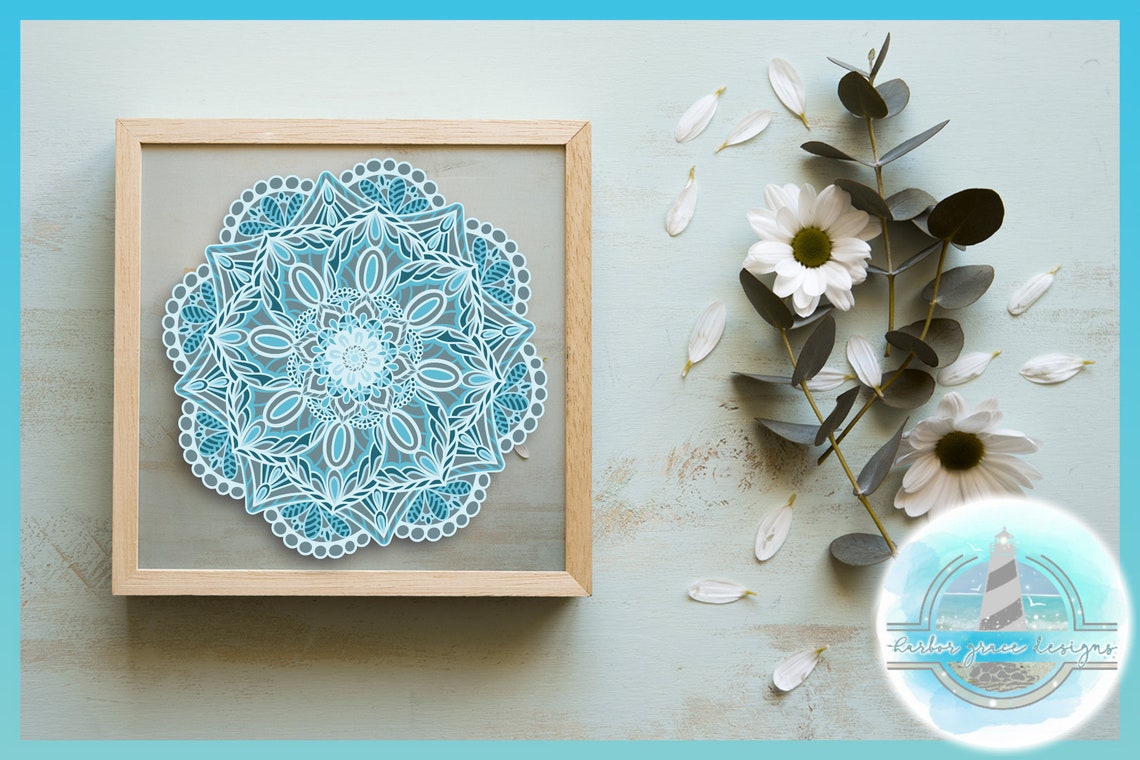3D Layered Design | Flower Mandala SVG File | Multi Layered Mandala SVG ...