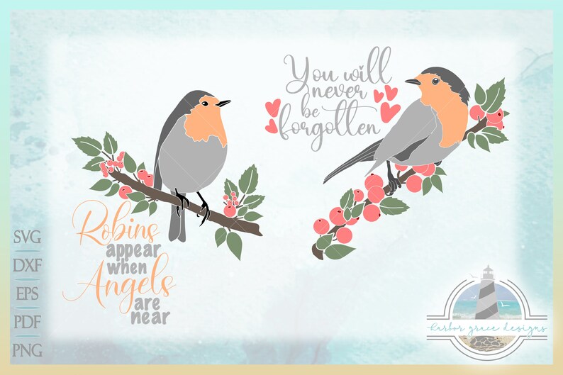 Robins and Memorial Quotes SVG Bundle Christmas Robin SVG - Etsy