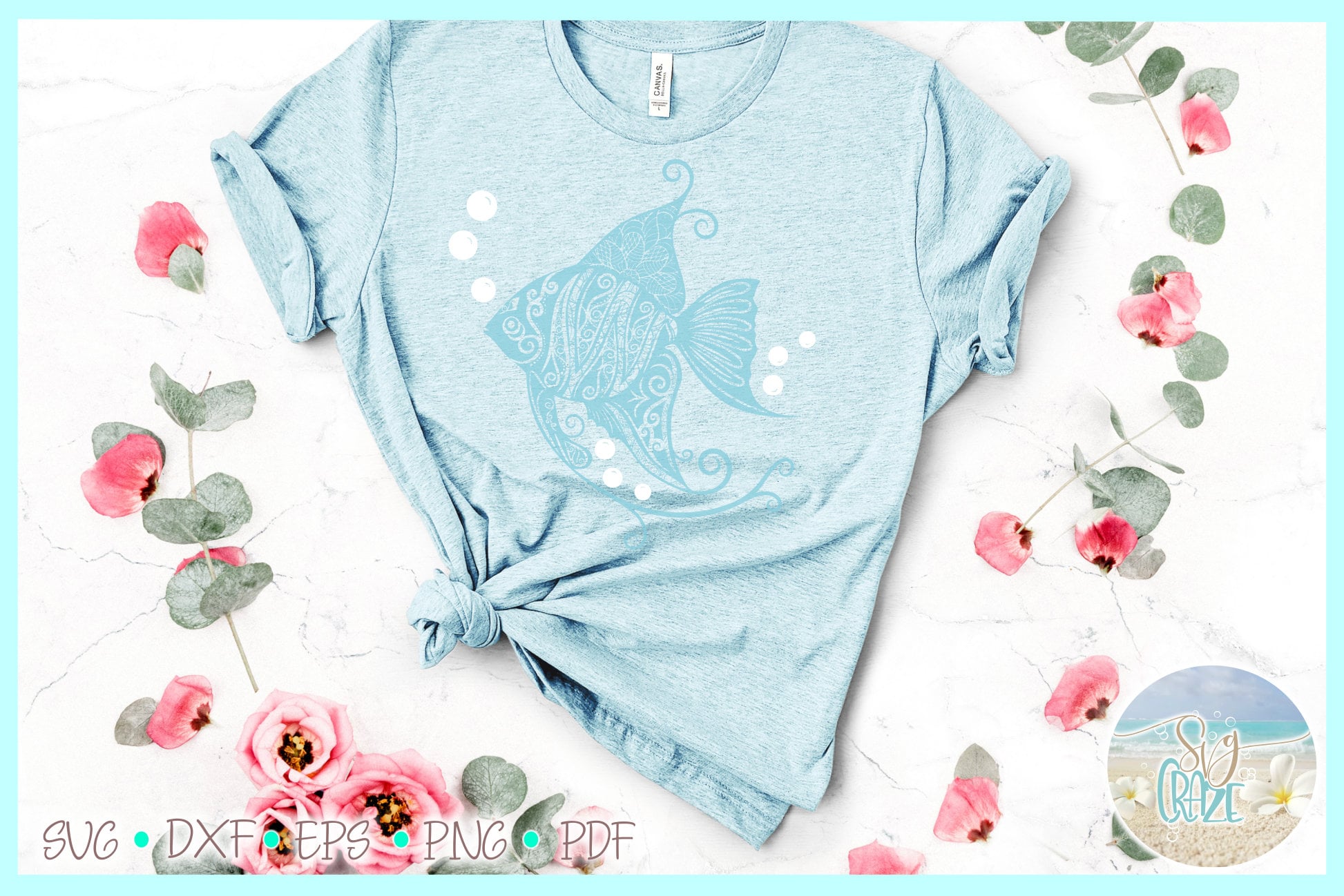 Angel Fish Mandala Zentangle SVG Files for Cricut Silhouette - Etsy