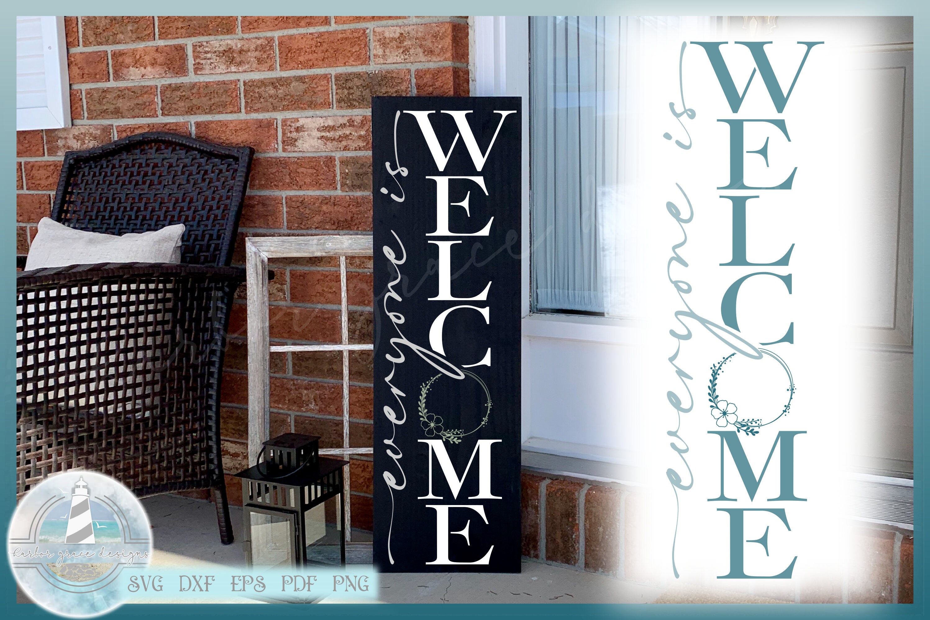 Everyone is Welcome Tall Vertical Front Porch Sign Quote SVG - Etsy