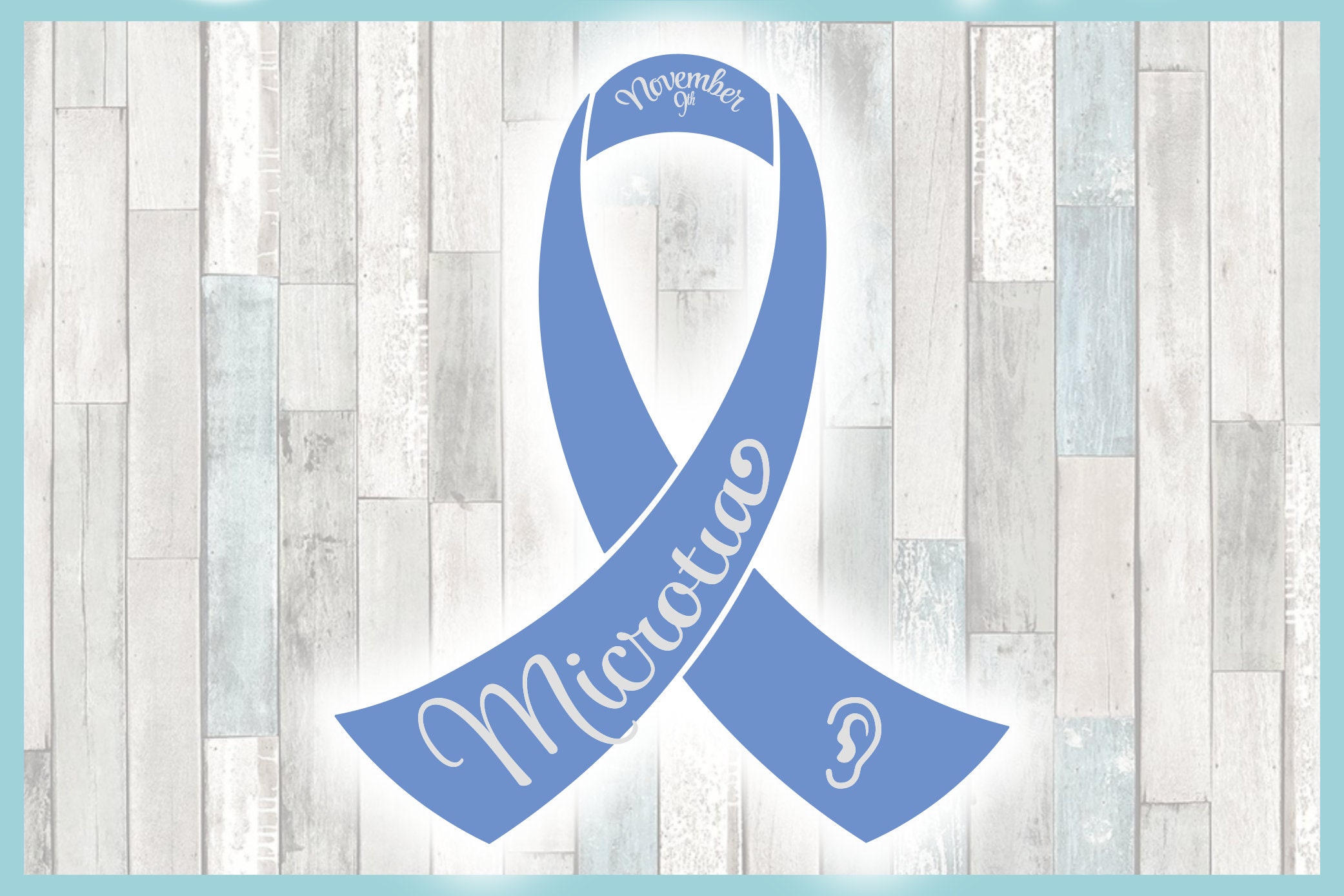 CUSTOM Microtia Ribbon SVG Dxf Eps Pdf PNG Files for Cricut Silhouette ...
