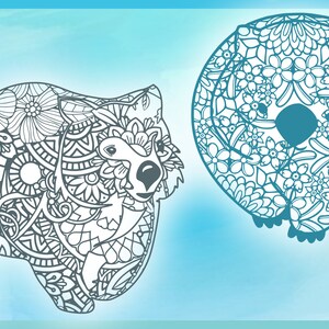 Wombat Mandala Zentangle SVG Files for Cricut Silhouette - Dxf Eps Pdf ...
