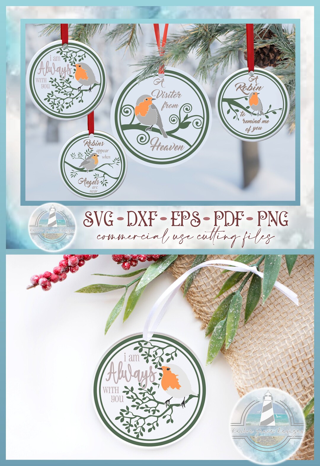 Robin Memorial Quotes for Round Tile Ornament - SVG Bundle - SVG Files ...