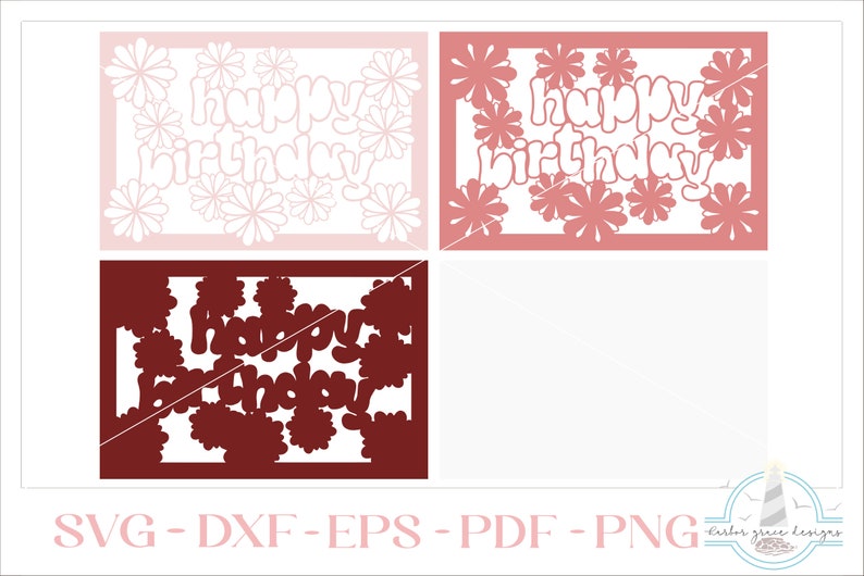 Happy Birthday Card, Layered Card Front, SVG Files for Cricut and ...