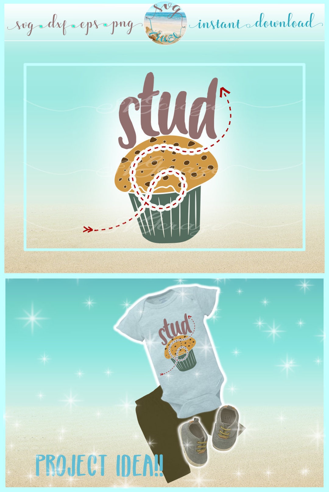 Stud Muffin SVG Files for Cricut Silhouette - Dxf Eps Pdf Png Included ...