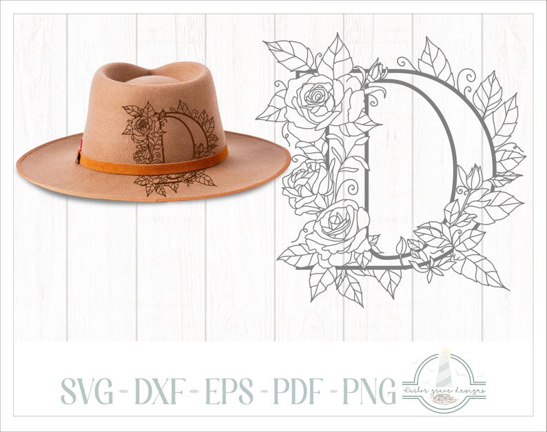 Letter D Rose Alphabet Series Hat Burning Design - for Pyrography - Etsy