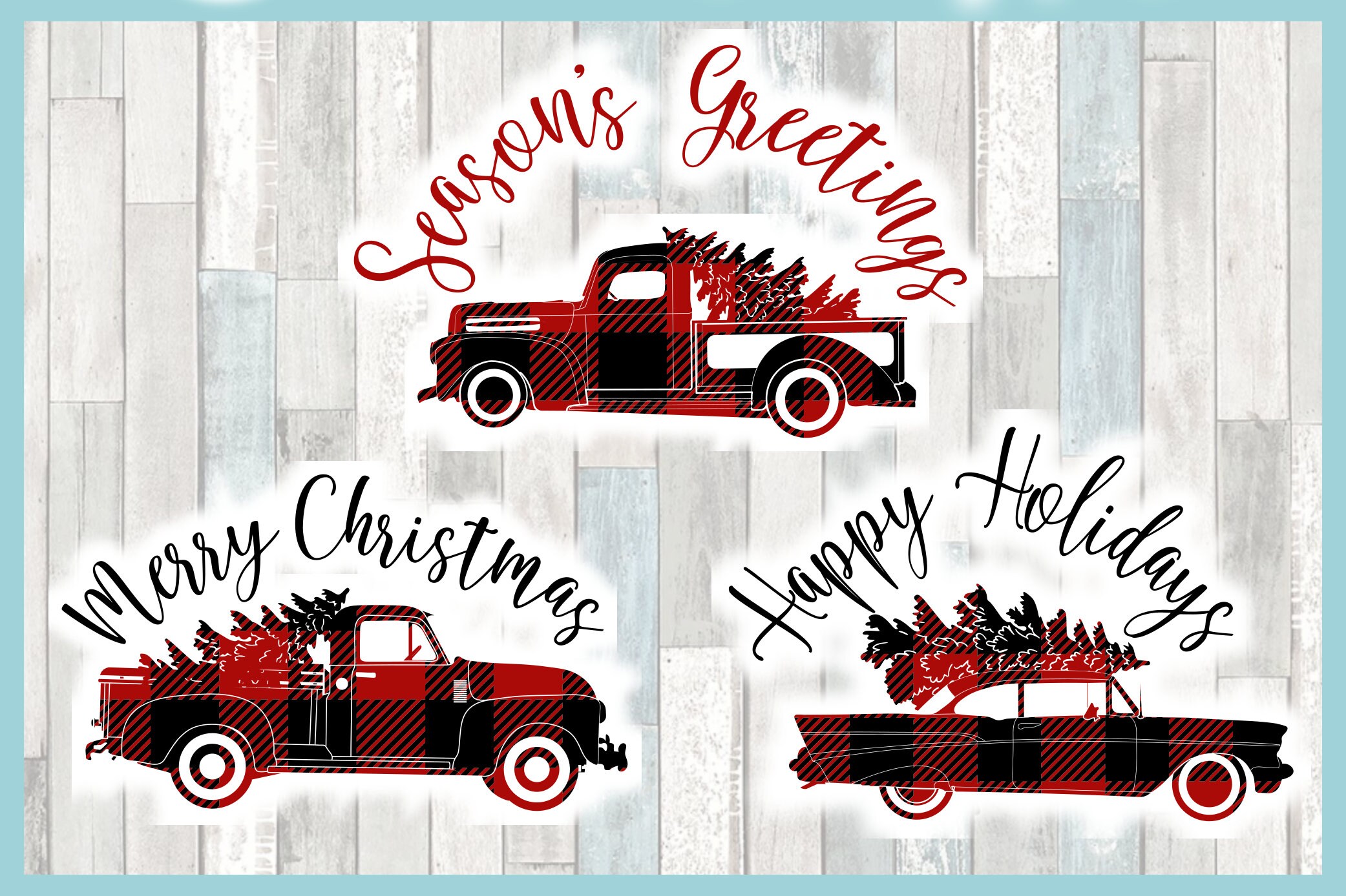 Christmas Buffalo Plaid Bundle SVG Files for Cricut Silhouette - Etsy