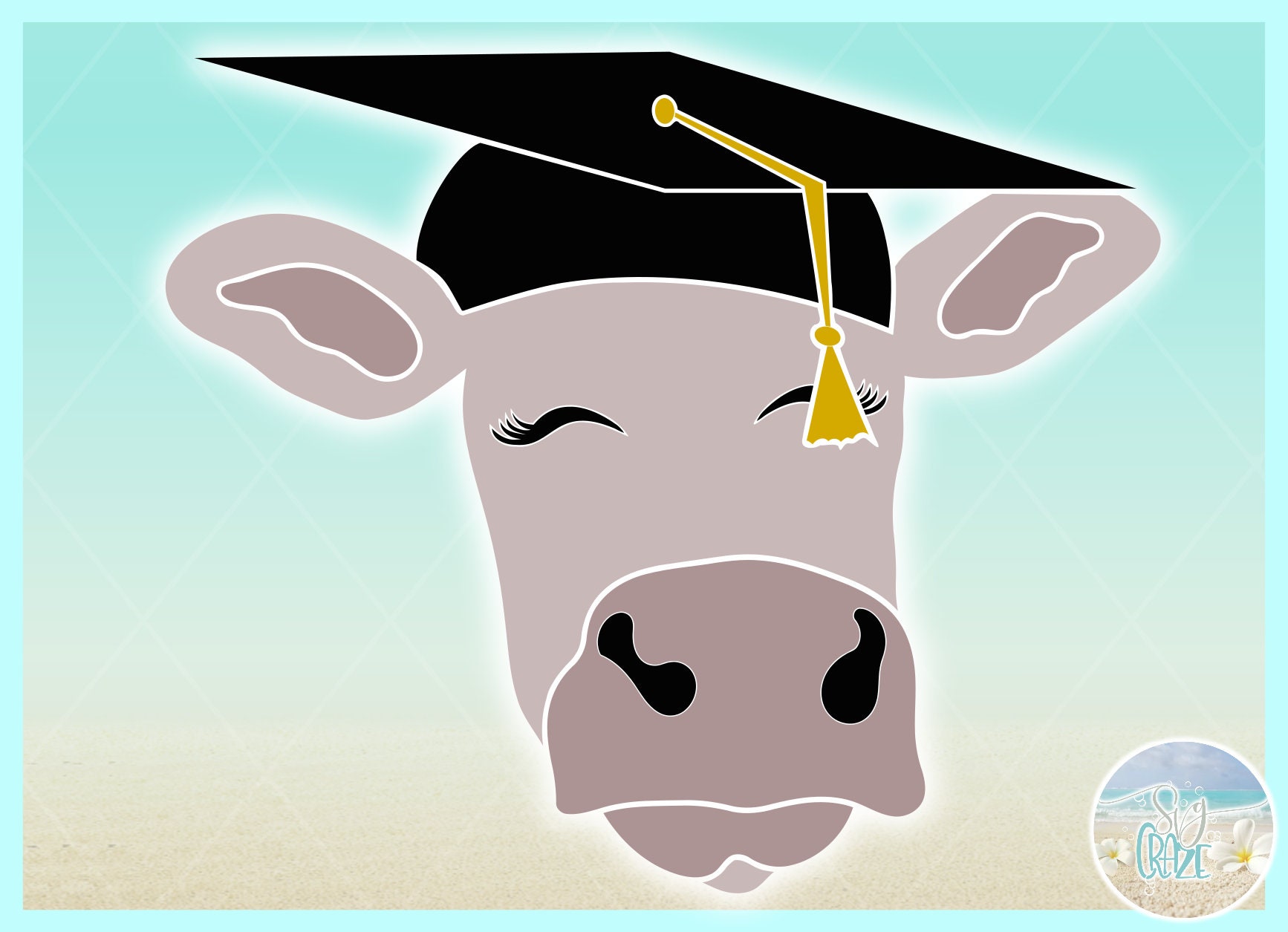 Cow Face With Graduation Cap Seniors 2019 SVG Files for Cricut | Etsy