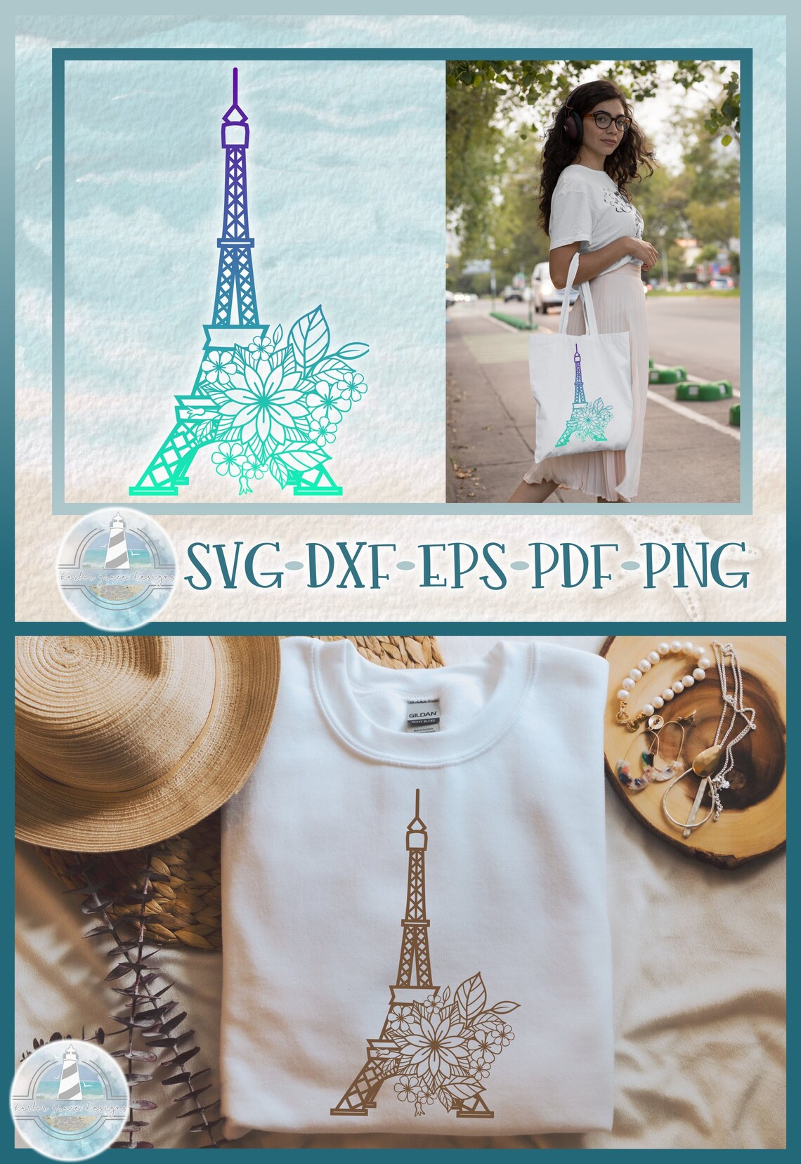 Paris Eiffel Tower Foral Mandala SVG | Floral Mandala Zentangle SVG ...