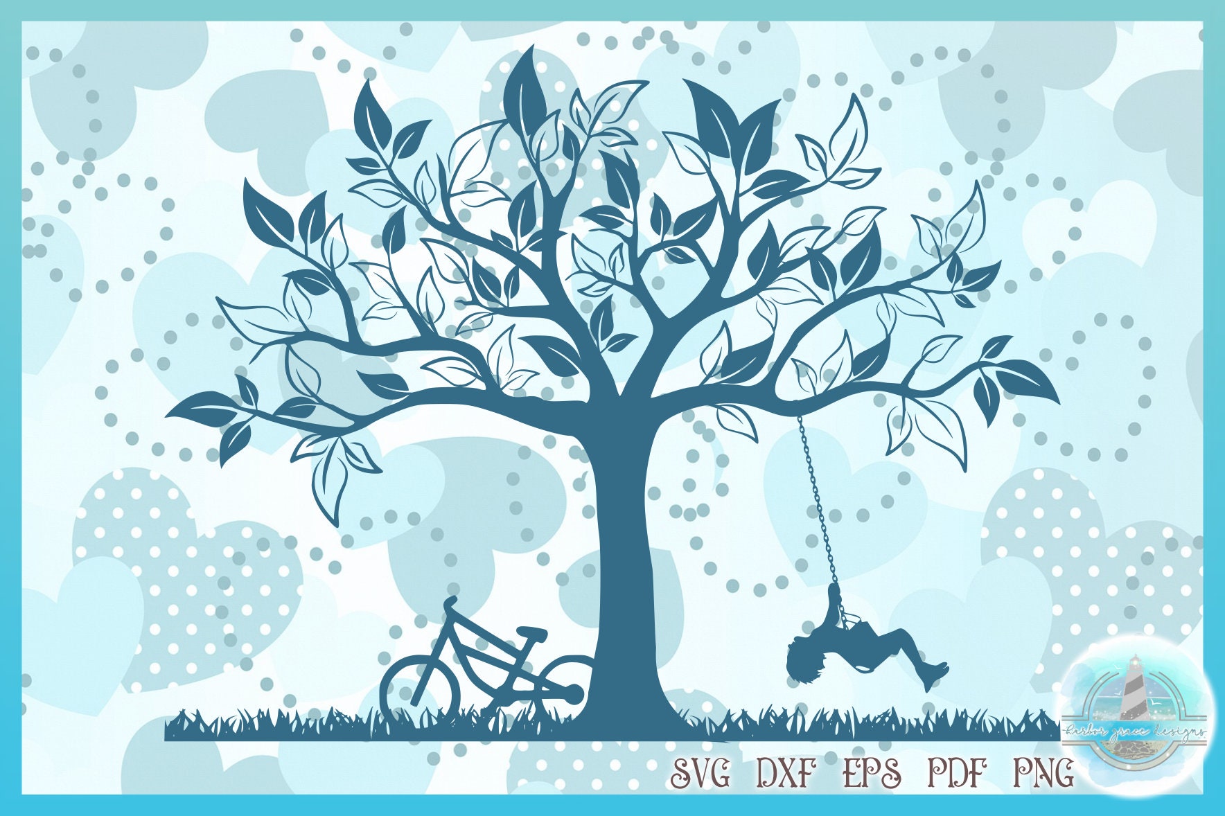 Boy Swinging in Tree Swing SVG Files for Cricut Silhouette | Etsy