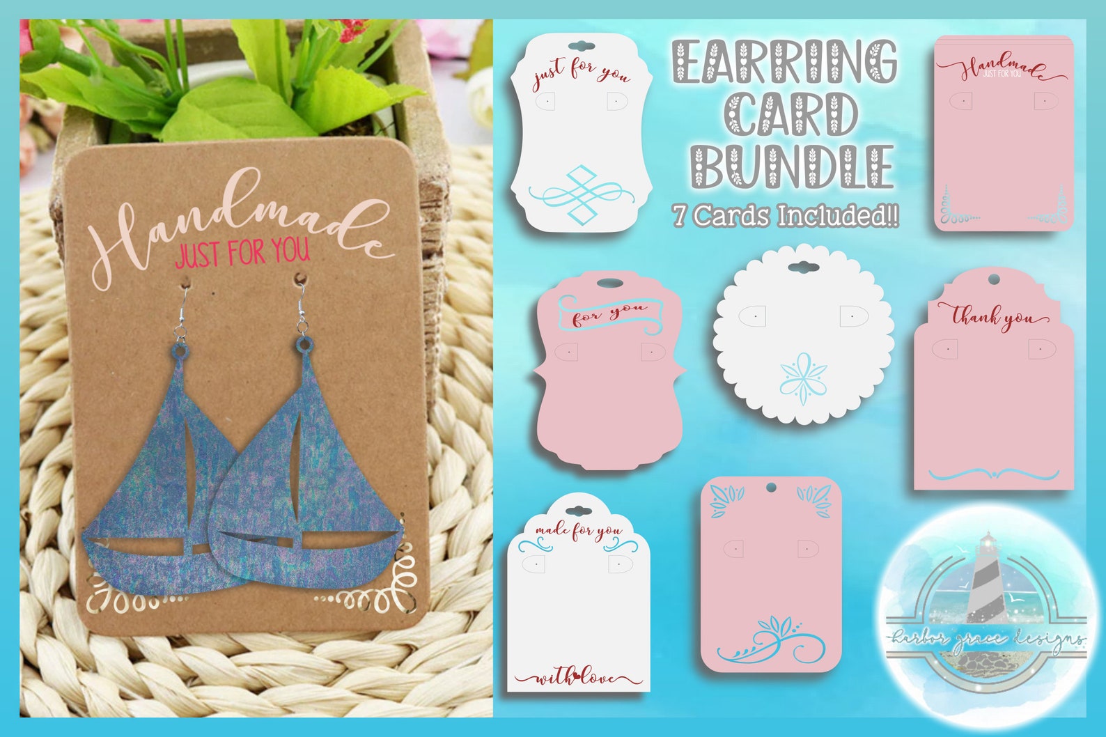 Earring Card Template SVG Bundle Display Earring Card SVG | Etsy