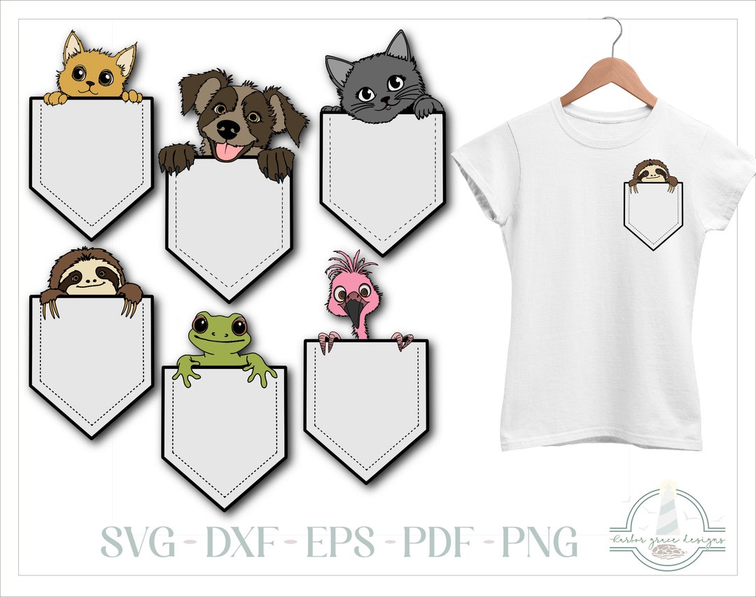 Animal Peeking From Pocket SVG Bundle, Pocket Animal SVG Bundle, Pocket ...