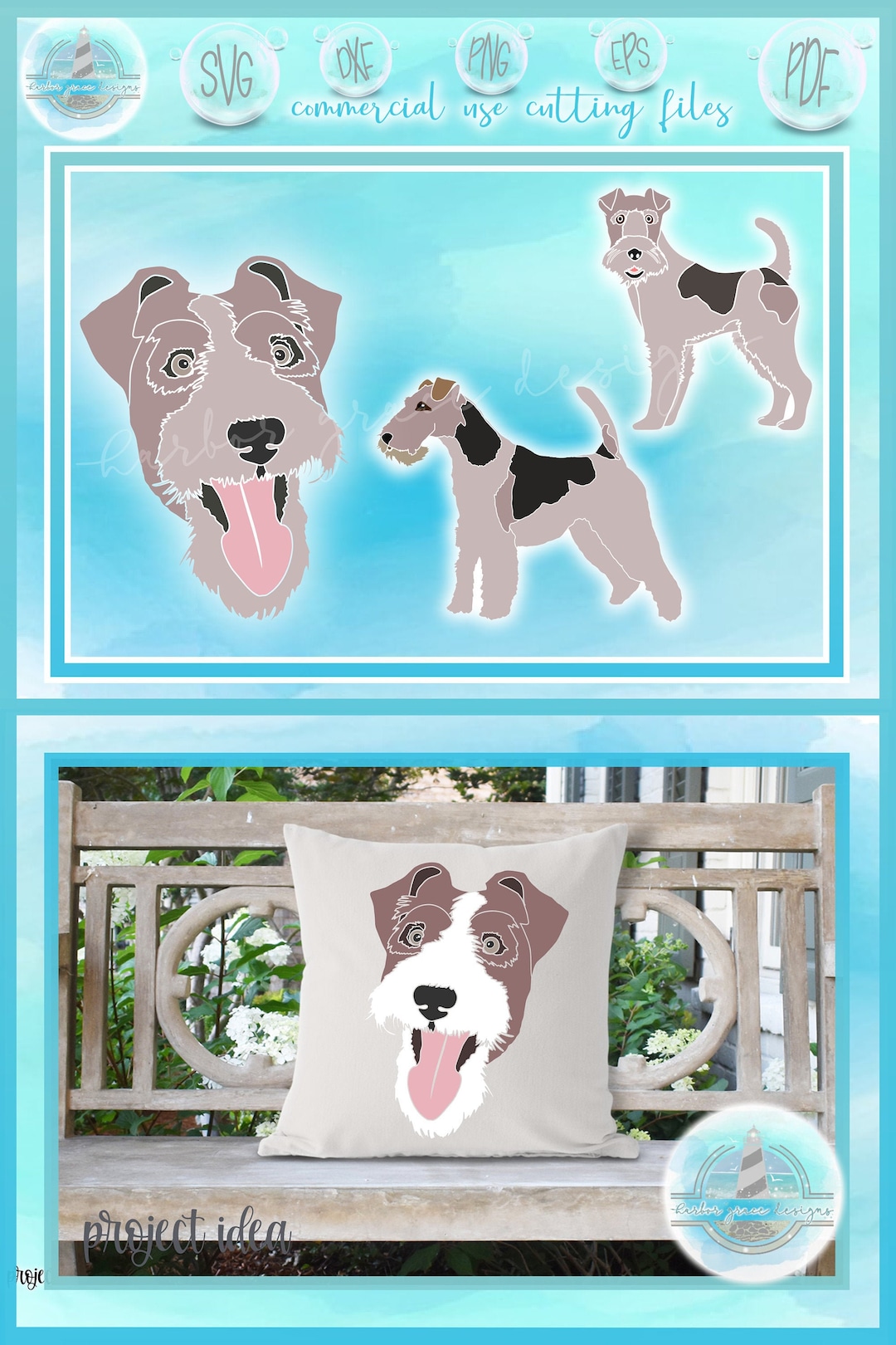 Wire Fox Terrier Mini Bundle Vector SVG Files for Cricut Silhouette ...