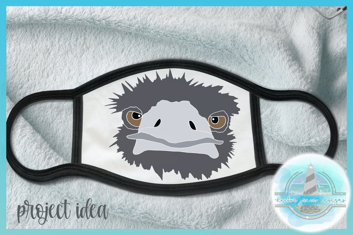 Ostrich Face Mask SVG Files for Cricut Silhouette Dxf Eps - Etsy