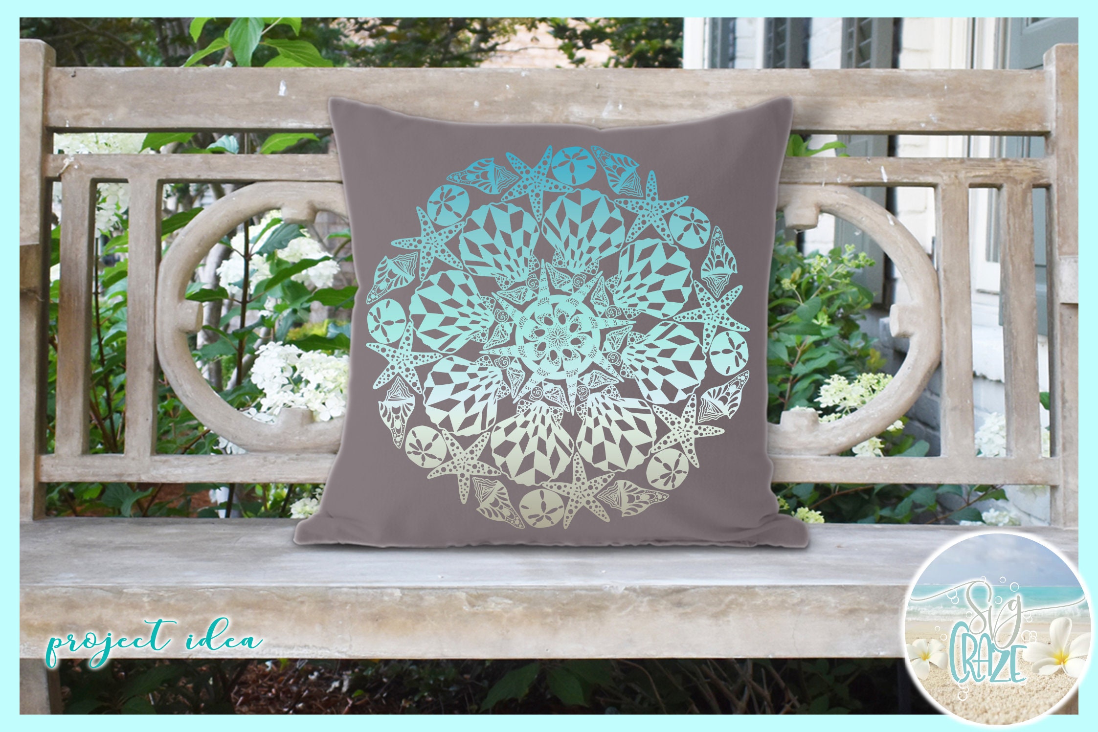 Hand Drawn Seashell Mandala Zentangle SVG Files for Cricut | Etsy