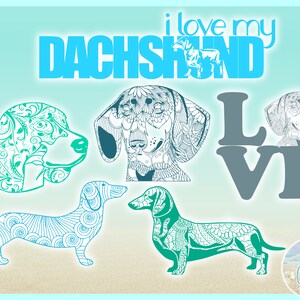 Dachshund Mandala Zentangle Bundle SVG Files for Cricut Silhouette ...