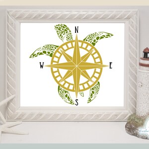 Sea Turtle Compass SVG Files for Cricut Silhouette - Dxf Eps Pdf Png ...