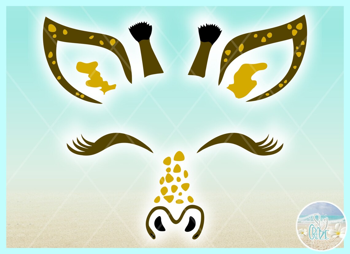 Giraffe Face SVG Files for Cricut Silhouette - Dxf Eps Pdf Png Included ...