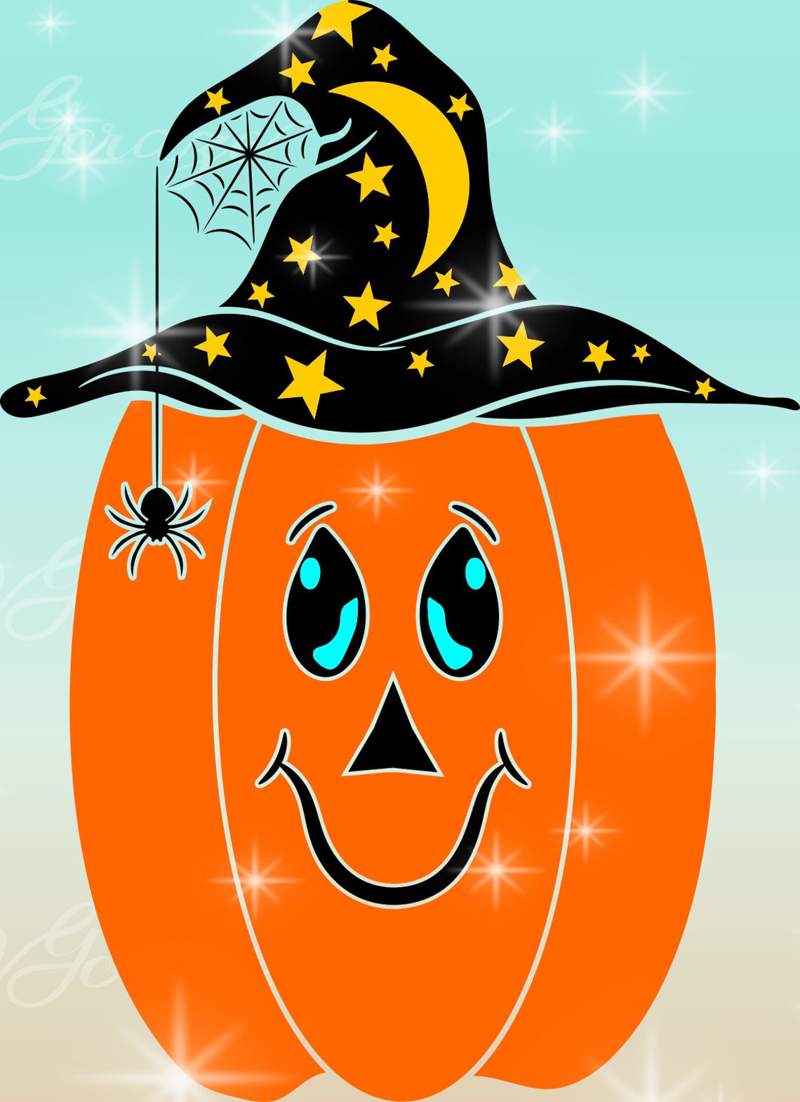 Pumpkin Jack O Lantern Witch Hat SVG Files for Cricut Silhouette - Dxf ...