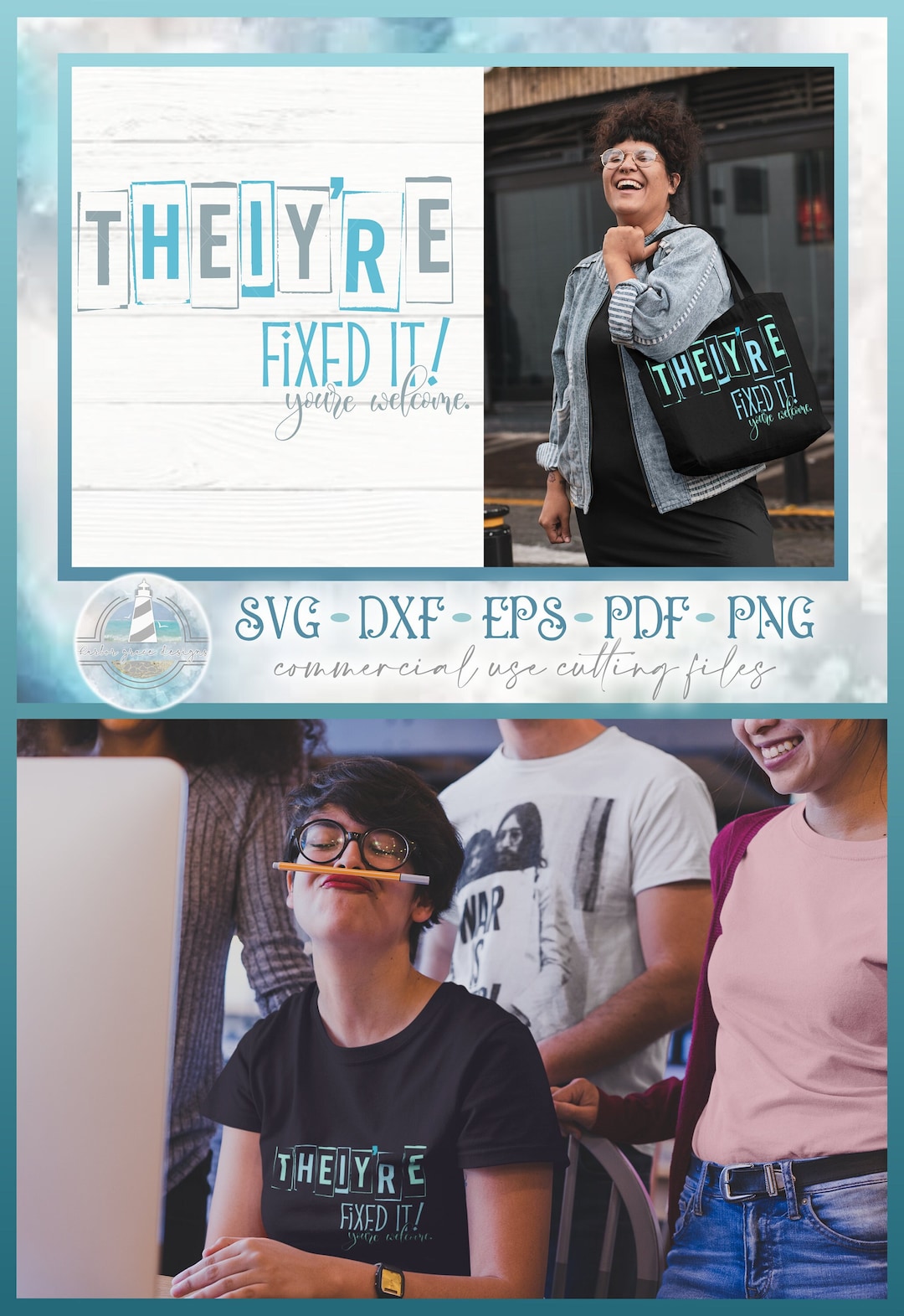 THEIY'RE - Funny Quote - There Their They're - Fixed It! You're Welcome ...