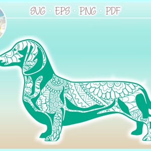 Dachshund Mandala Zentangle Bundle SVG Files for Cricut Silhouette ...