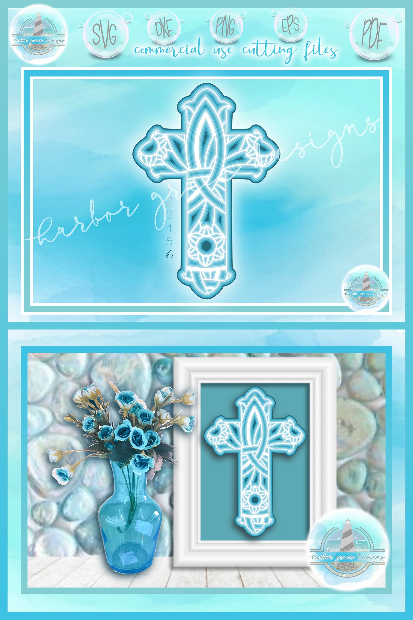 3D Cross Mandala SVG Christian Religious Layered SVG Files | Etsy