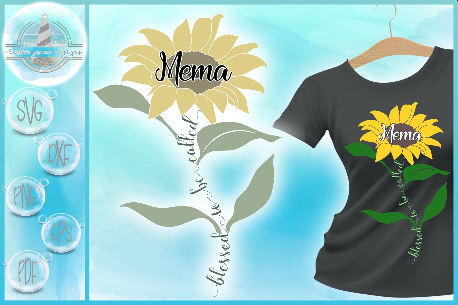 Blessed To Be Called Mema Quote with Sunflower SVG Files for | Etsy