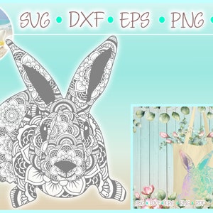 Easter Bunny Mandala Zentangle SVG Files for Cricut Silhouette - Dxf ...