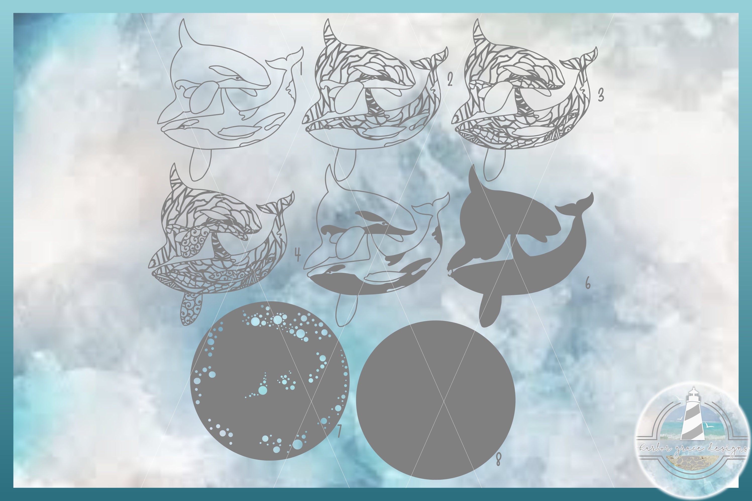3D Layered Design | Orcas Whales Mandala SVG File | Multi Layered ...