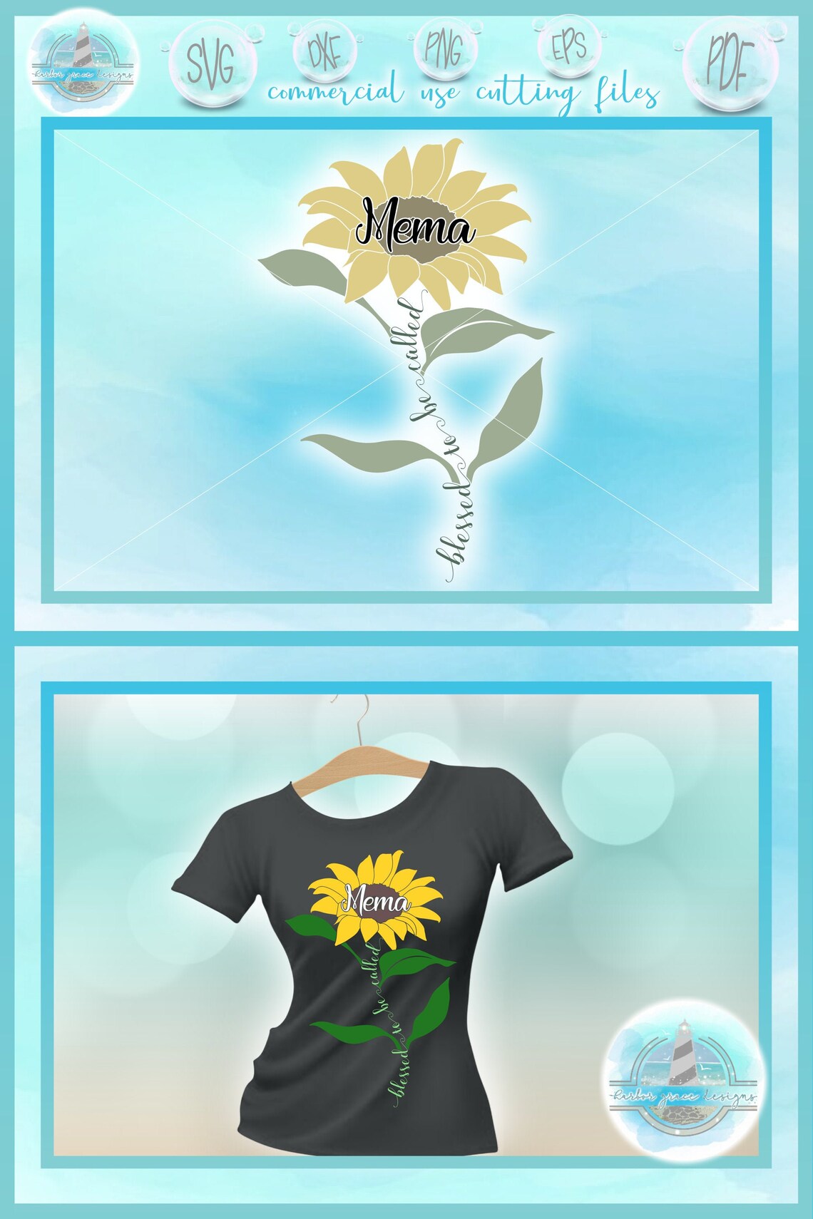 Blessed To Be Called Mema Quote with Sunflower SVG Files for | Etsy