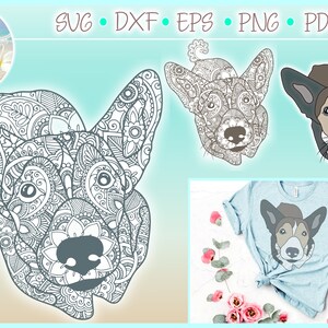 Corgi Dog Mandala Zentangle SVG Files for Cricut Silhouette - Dxf Eps ...