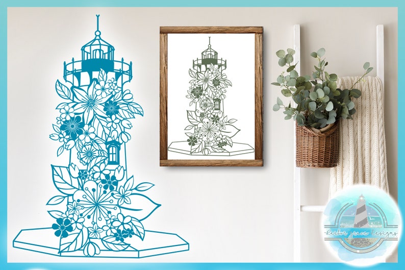 Lighthouse Floral Mandala Zentangle SVG Files for Cricut Dxf Eps Pdf ...