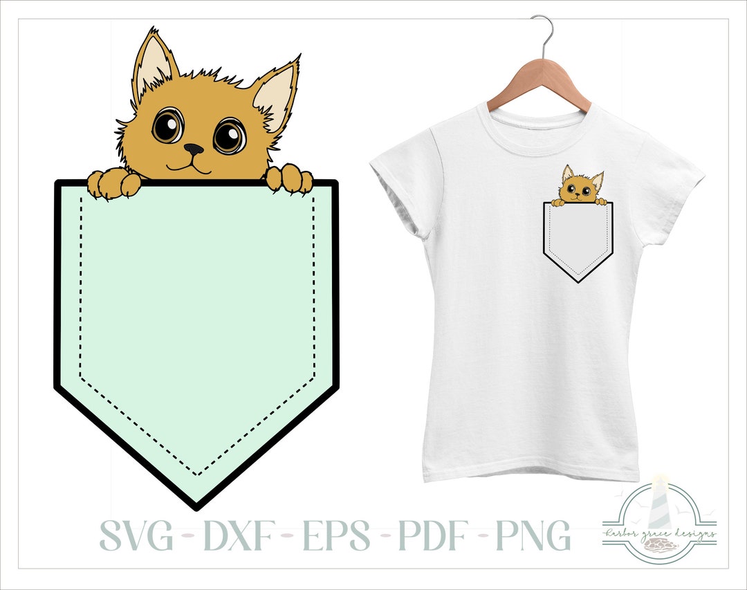Cat Peeking From Pocket SVG, Pocket Animal SVG, Pocket Animal Svg ...
