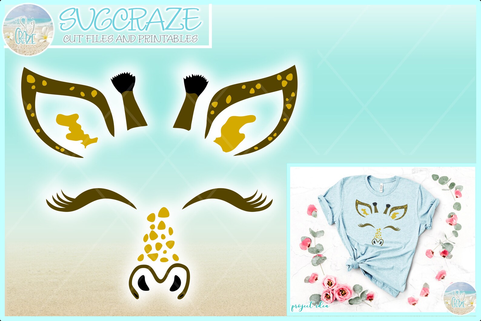 Giraffe Face SVG Files for Cricut Silhouette Dxf Eps Pdf Png - Etsy