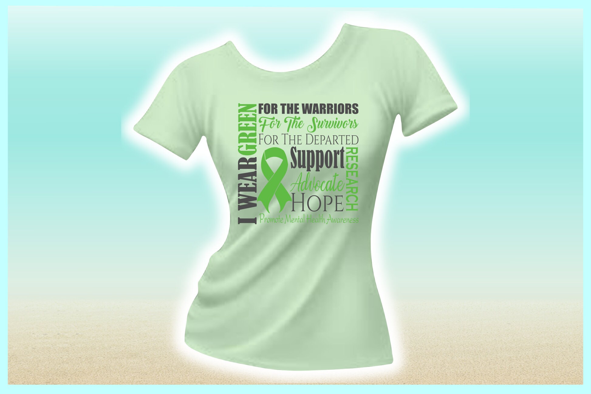 I WEAR GREEN Mental Health Awareness Support SVG Files for - Etsy
