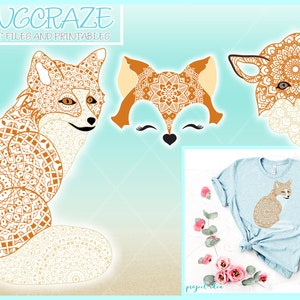 Fox Mandala Zentangle SVG Files for Cricut Silhouette - Dxf Eps Pdf Png ...