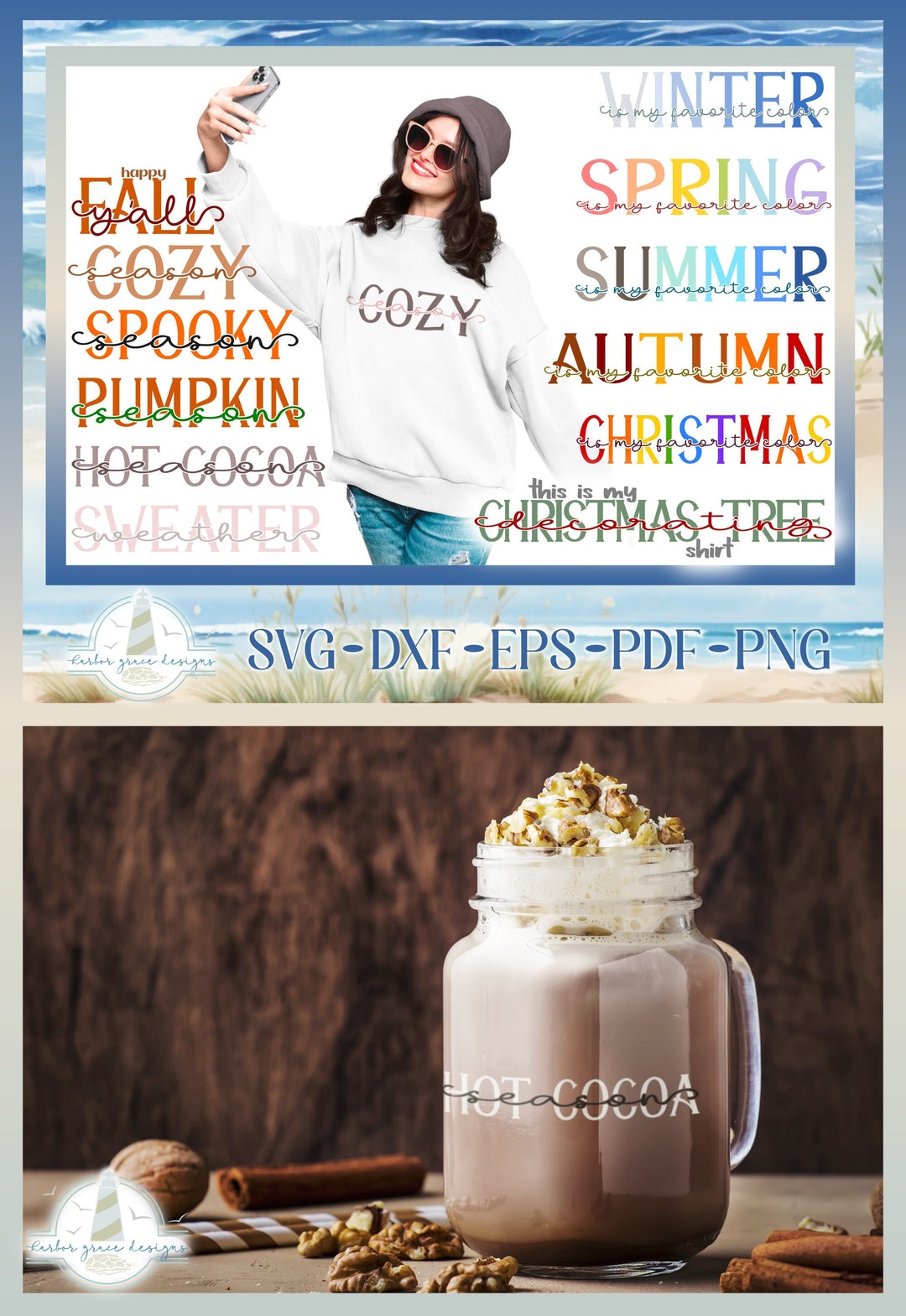 Favorite Season Knockout SVG Bundle - Knockout Text Quotes - Knockout ...