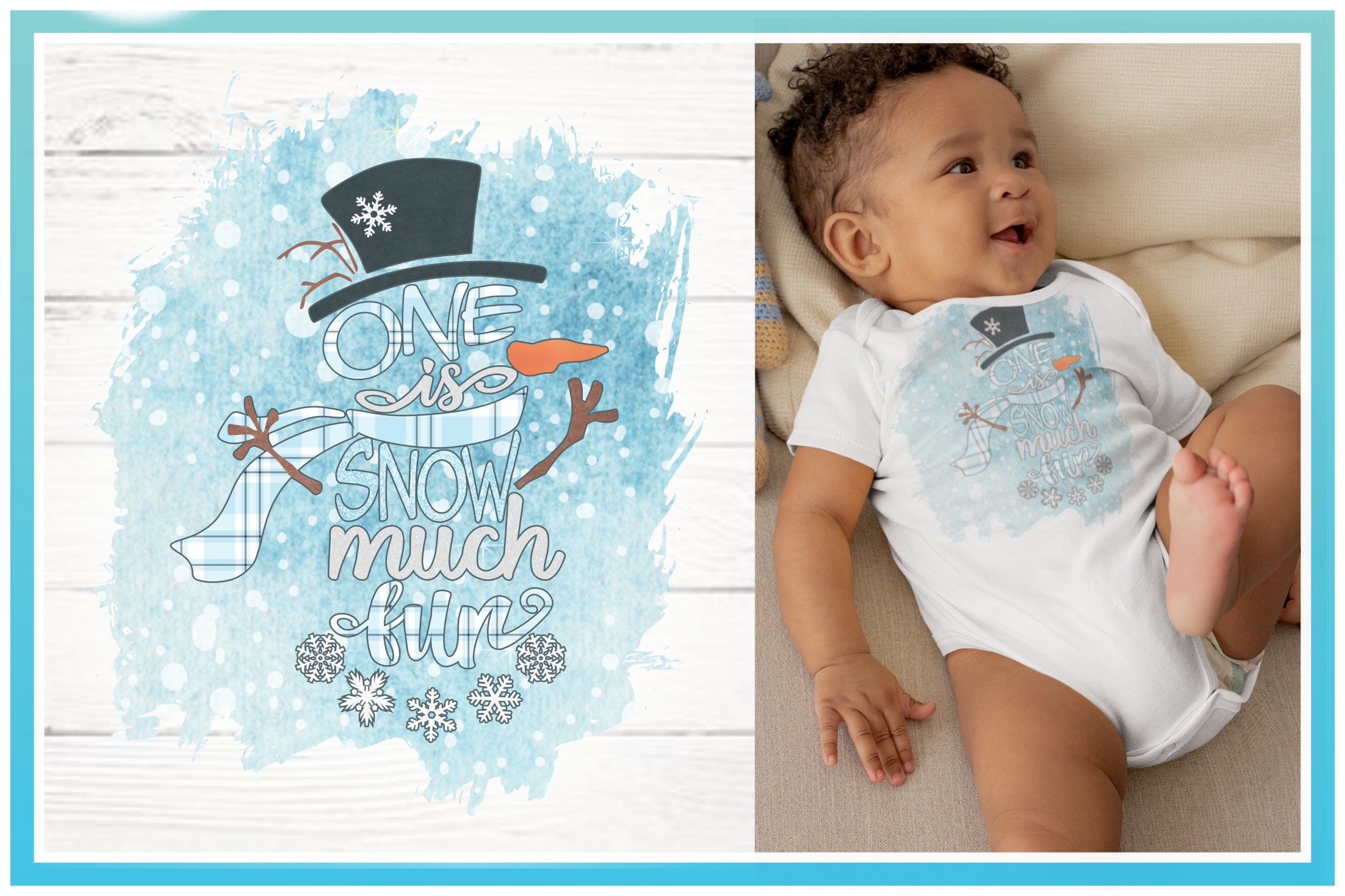 Snowman PNG One Is Snow Much Fun Snowman Quote Kids | Etsy