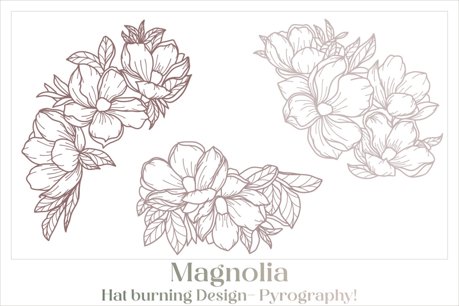 READY TO PRINT - Fits 15"x13.5" Hats - Magnolia Flowers Hat Burning ...