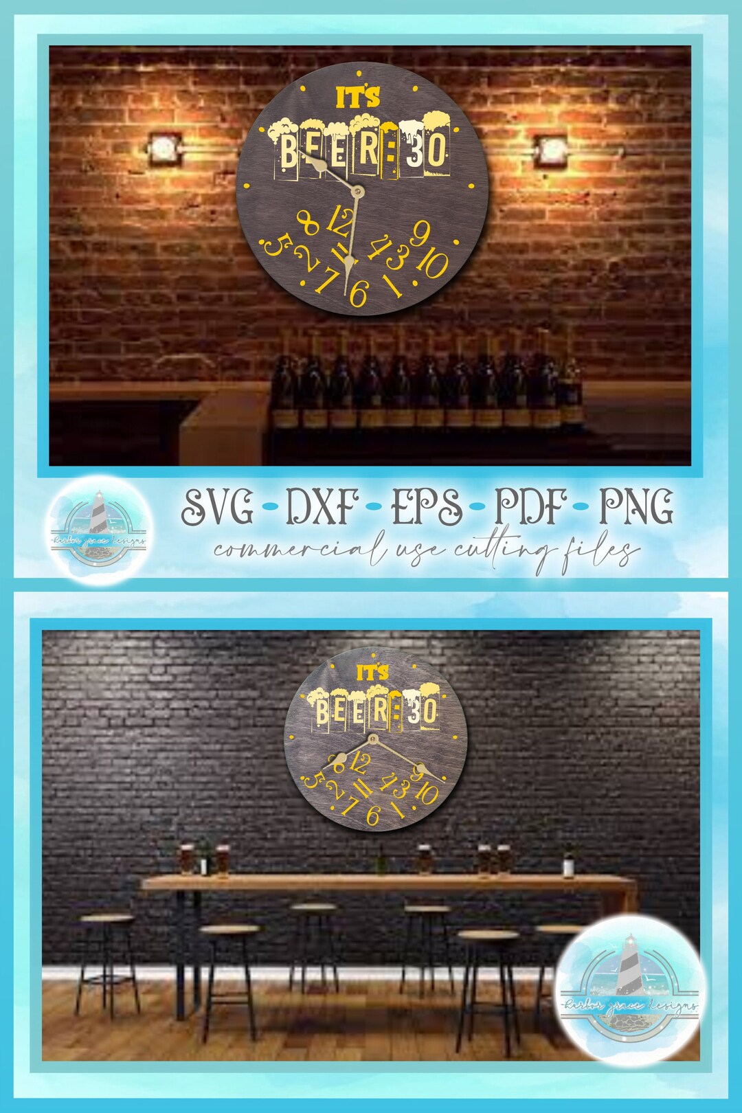 It's Beer Thirty Funny Clock Quote Round Sign SVG Files for Cricut ...