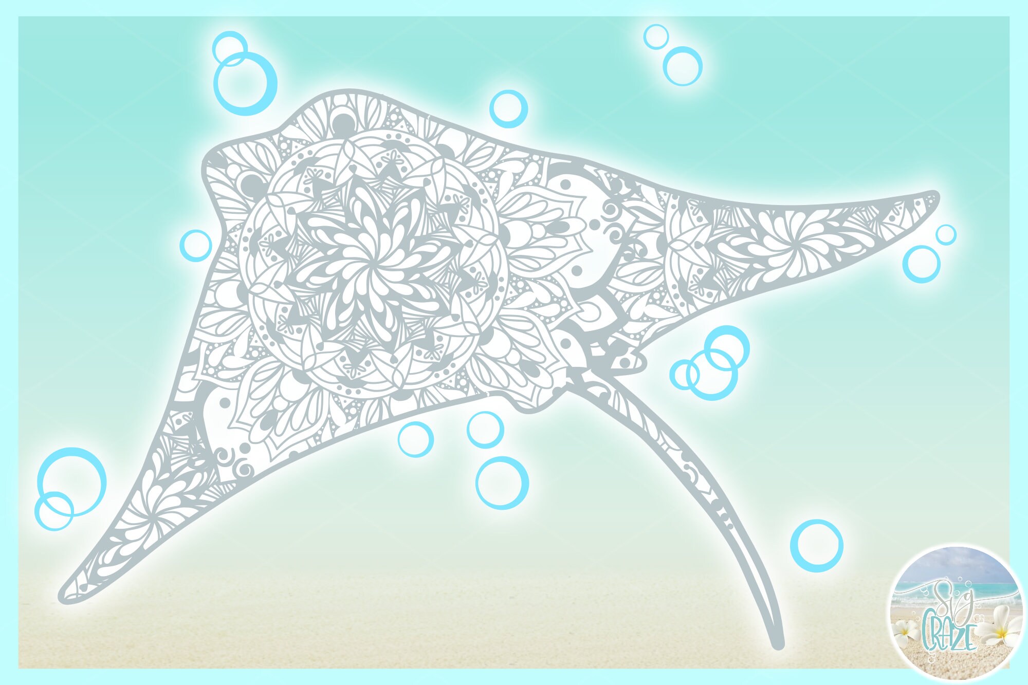 Sting Ray Mandala Zentangle SVG Files for Cricut Silhouette - Etsy