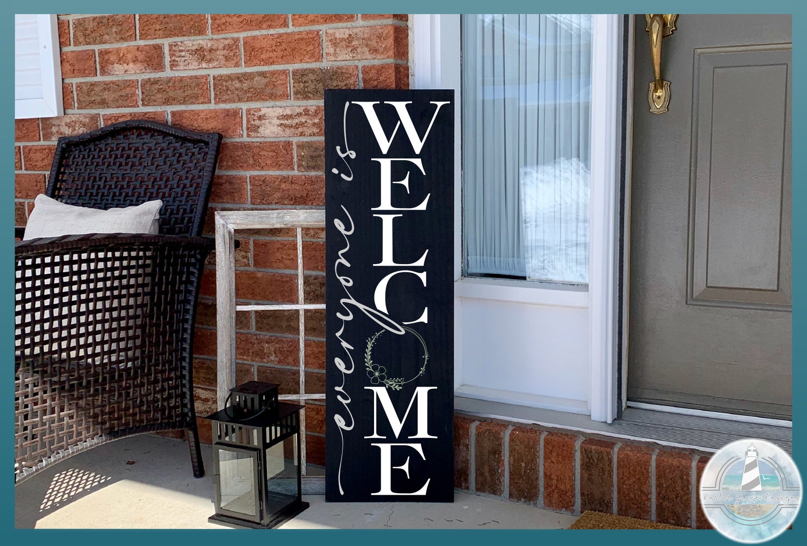 Everyone is Welcome Tall Vertical Front Porch Sign Quote SVG - Etsy