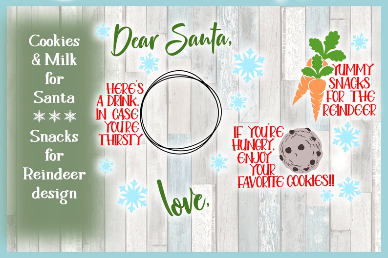 Dear Santa Cookies Snacks for Reindeer Rectangle Tray Placemat - Etsy