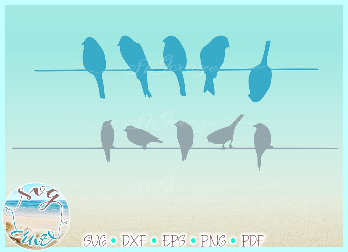 Birds on Straight Wire SVG Files for Cricut Silhouette Dxf - Etsy