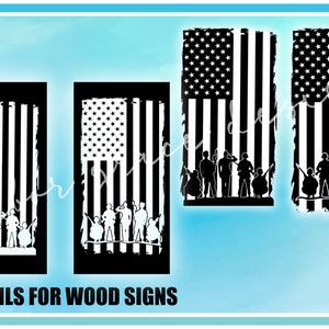 USA American Soldiers Saluting Flag Stencils Included SVG Files for ...