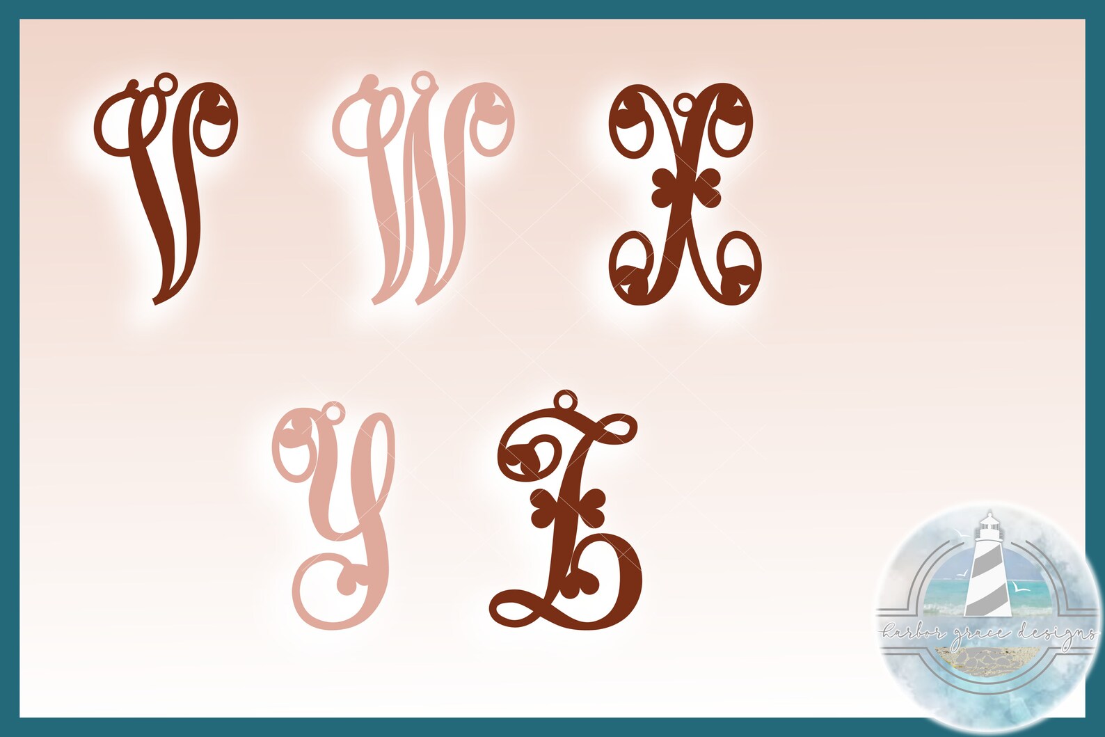 Monogram Initials With Hearts Earrings SVG Bundle | Faux Leather ...