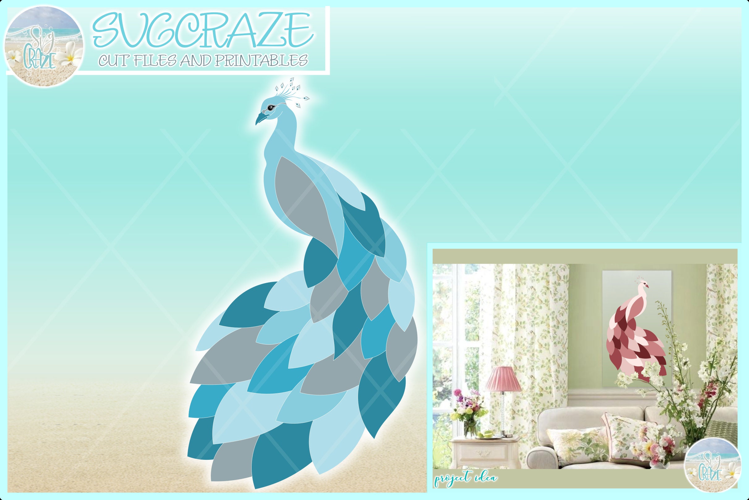 Beautiful Multi Color Peacock SVG Files for Cricut Silhouette | Etsy