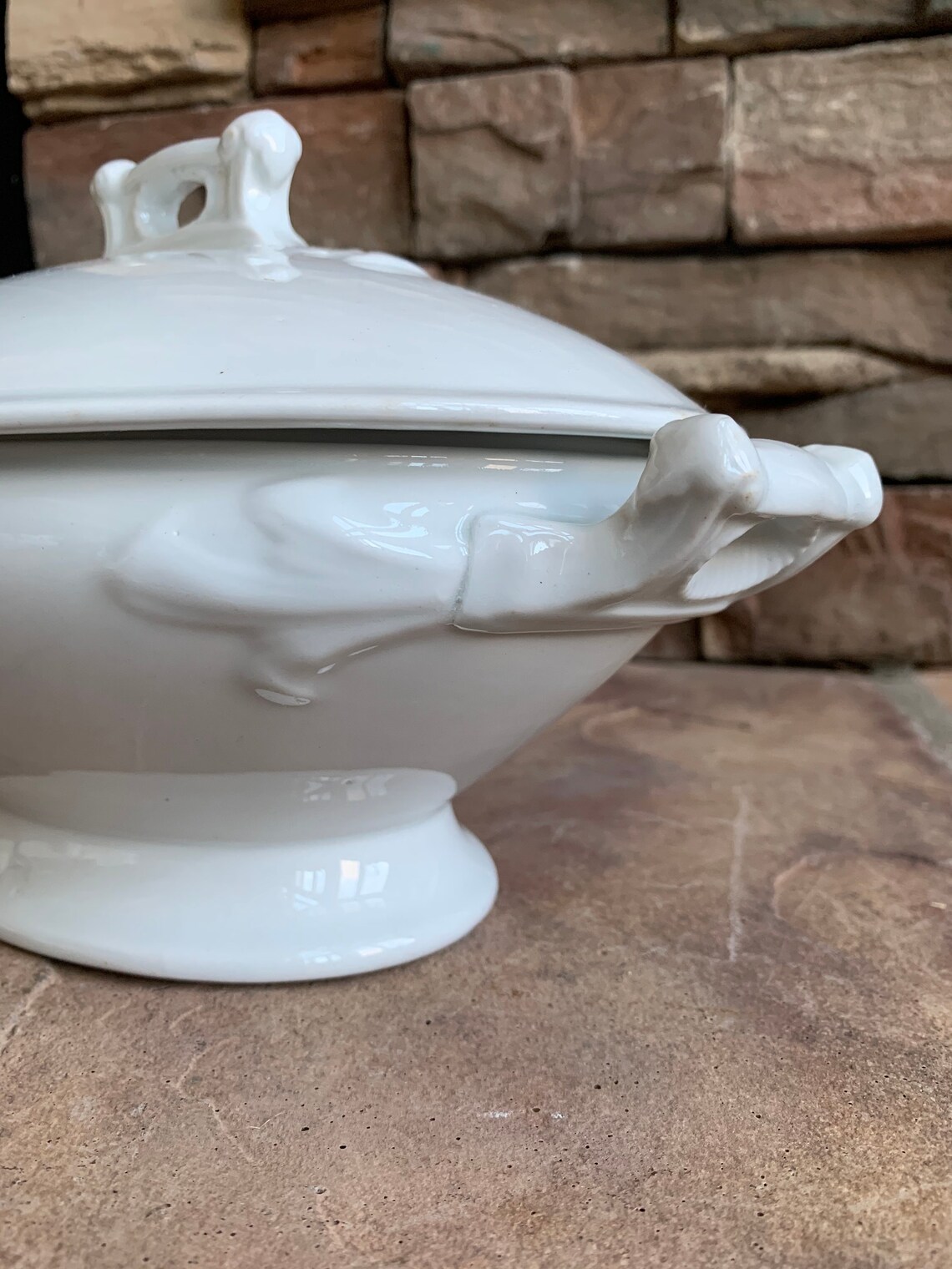 White Ironstone Vegetable Dish by John Maddock & Sons c1906 | Etsy